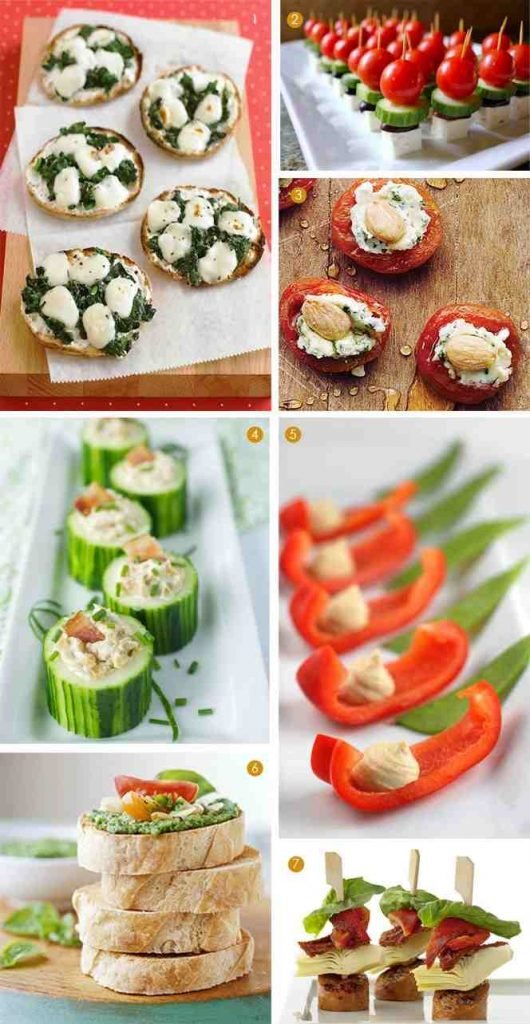 Canapés fríos, variados y light